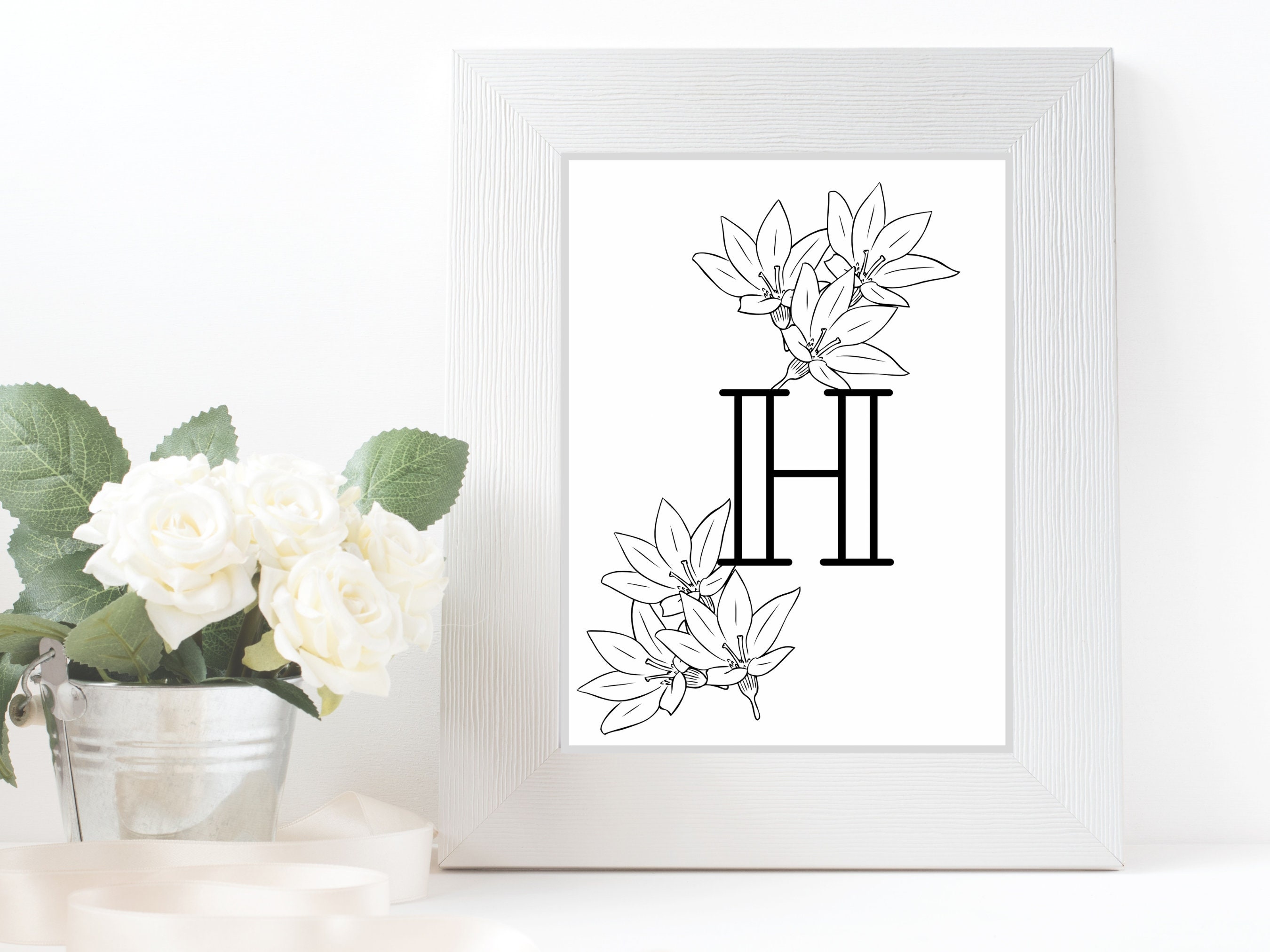 Printable Initial H Wall/desk Art Digital Download - Etsy