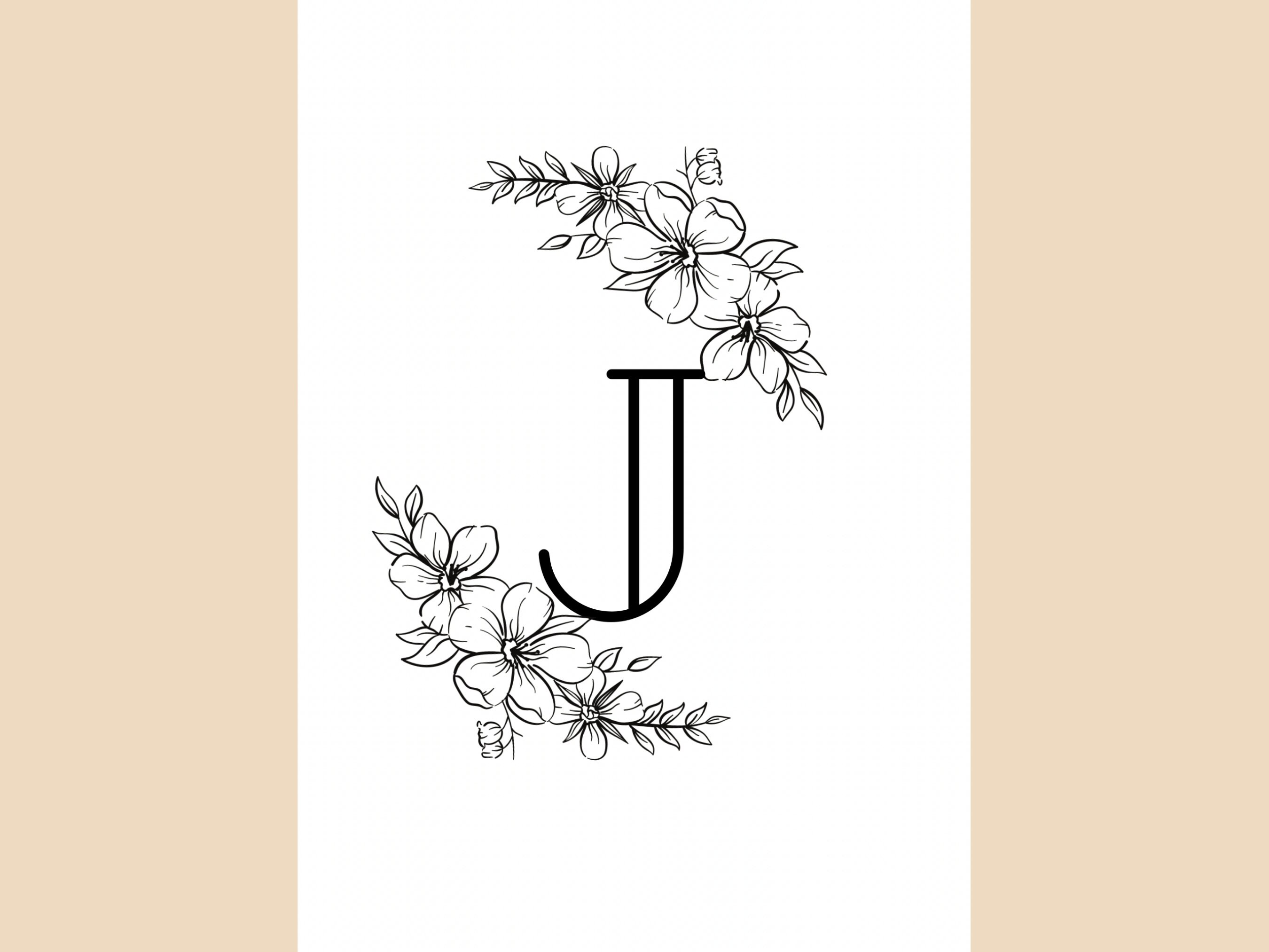 Printable Initial J Wall/desk Art Digital Download - Etsy