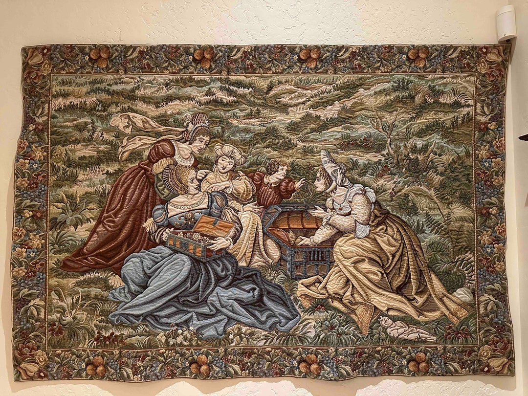 French Medieval Tapestry "ladies in a Field" - Etsy