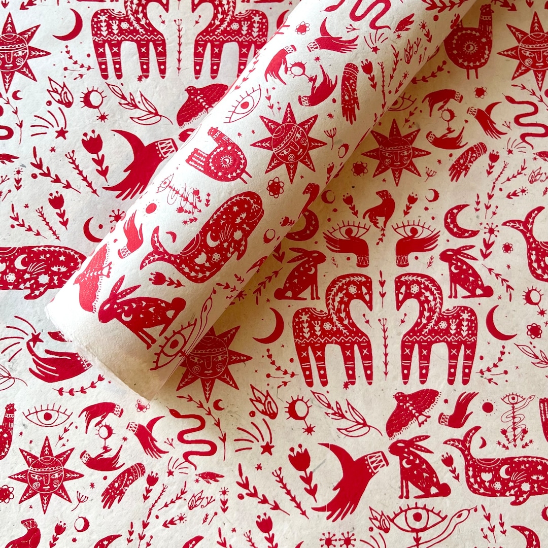 Lokta Paper Sheet Scandinavian Print Decorative Paper Collage Junk ...