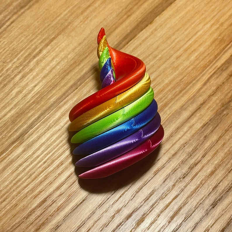 Rainbow Poop Fidget Sphere Poop Emoji 3D Print Trisection Toy Twist ...