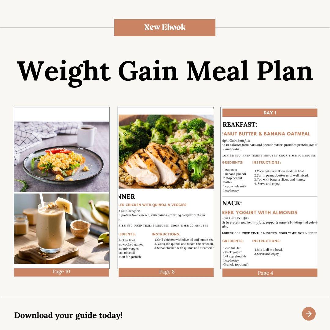 DFY Weight Gain Meal Plan I Weight Gain Diet I High Calorie Foods ...