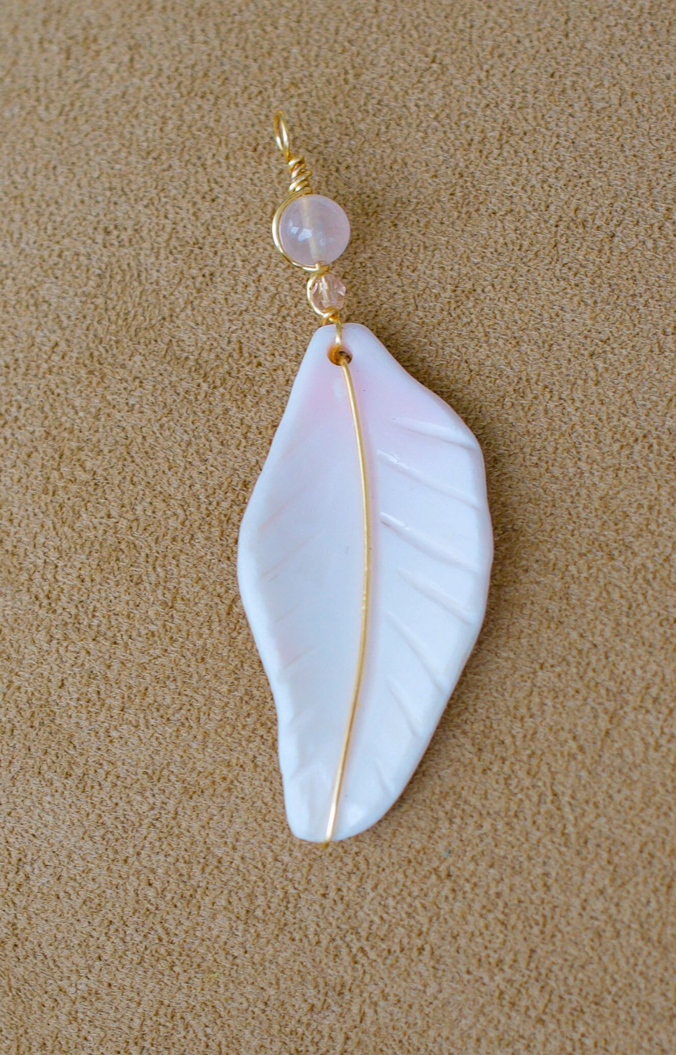Carved Conch Shell, Banana Leaf Pendant - Etsy