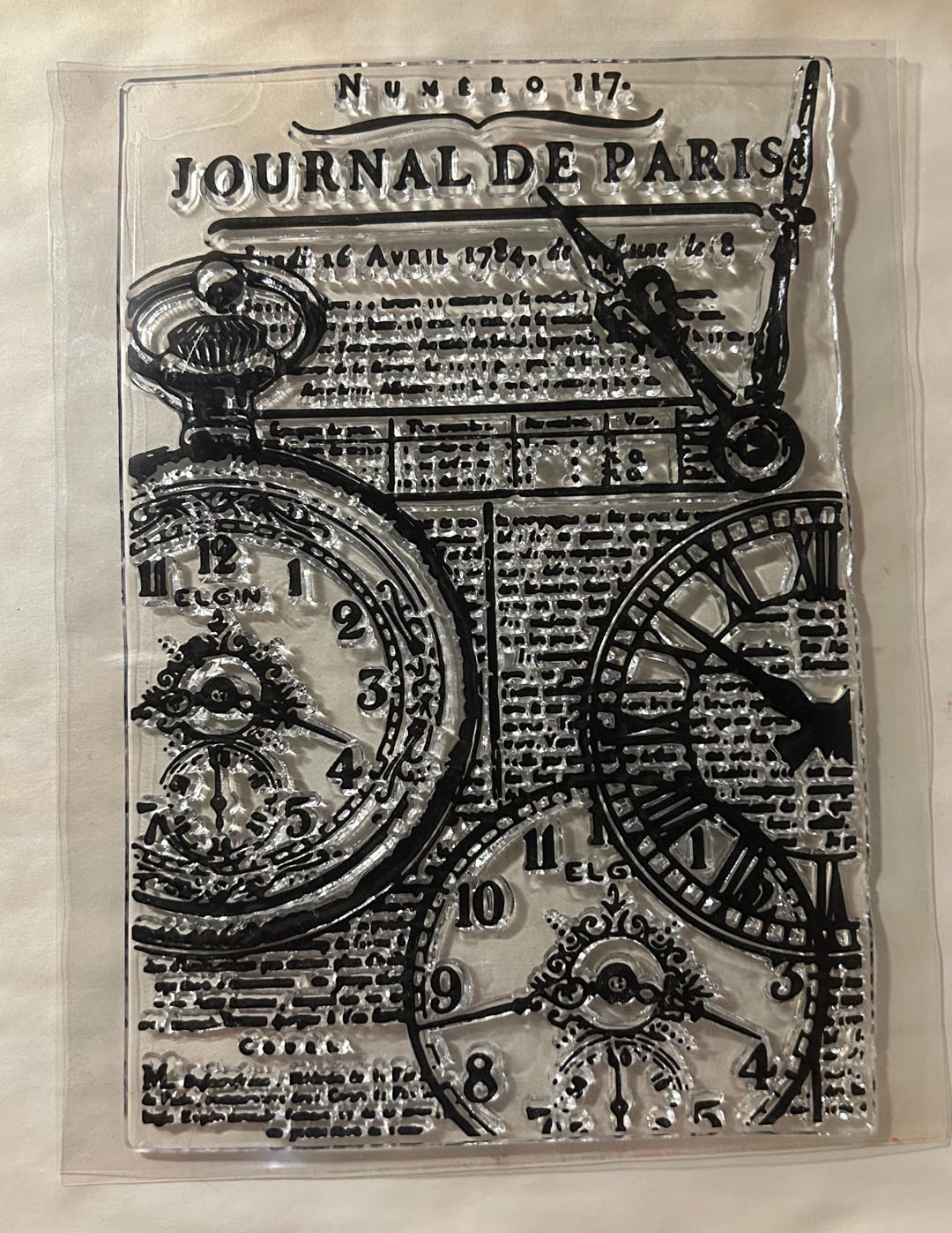 Clear Acrylic Large Stamp, Stamping, Clocks, Script, Journals ...