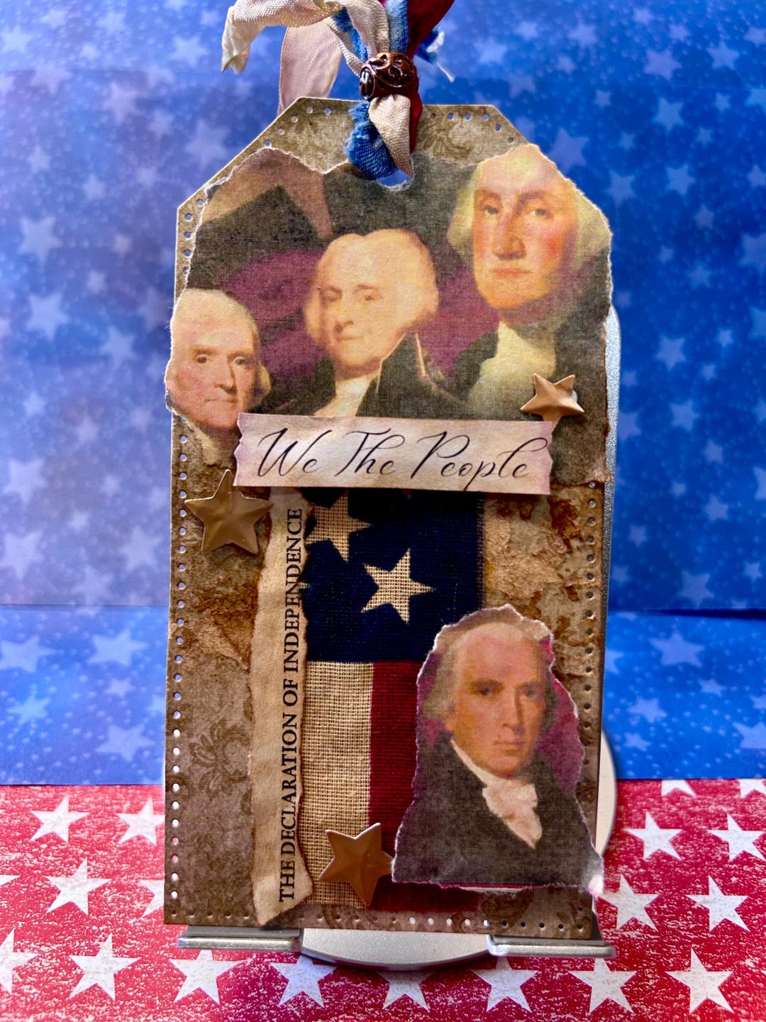 Set of 3 Patriotic Tags Embellishments to Use in Junk Journals ...
