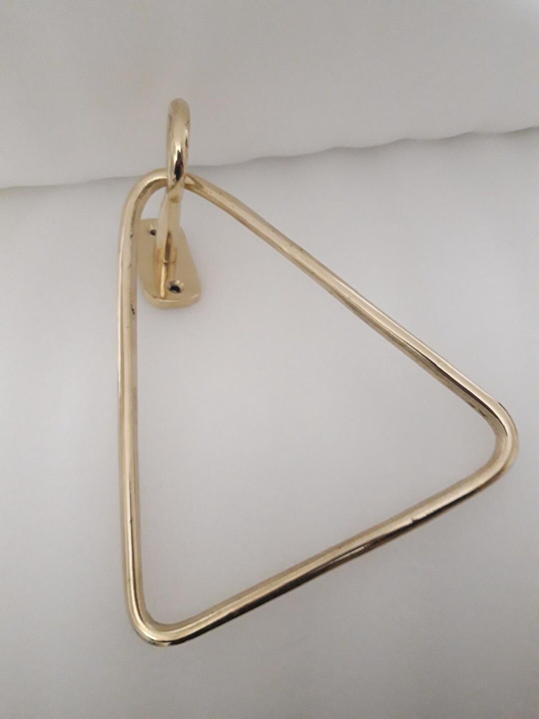 Unlacquered Brass Triangle Towel Holder for Wall Mount - Etsy