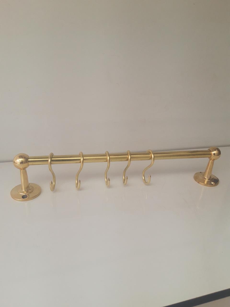 Unlaquered Brass Hanging Pot and Pan, Elegant Kitchen Rack Organizer ...