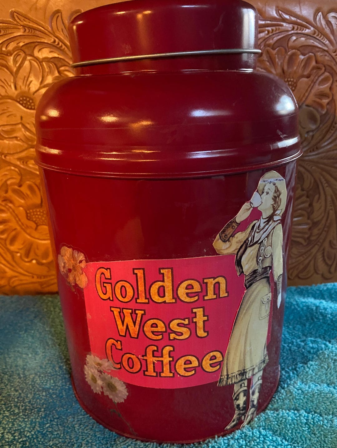 Cowgirl Canister. Decoupaged Vintage Coffee Label and Cowgirl With ...