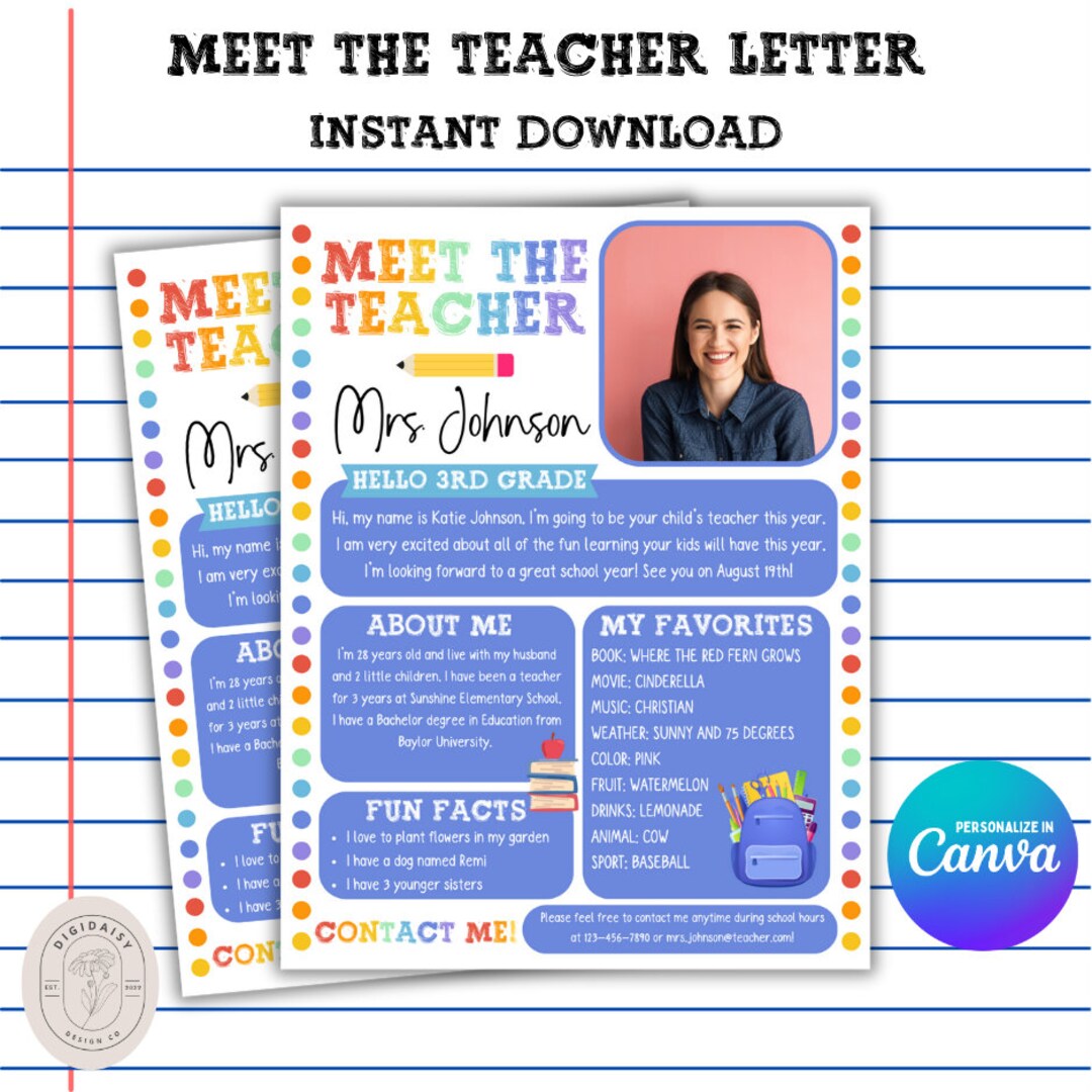 EDITABLE Meet the Teacher, Back to School Printable Flyer, INSTANT ...