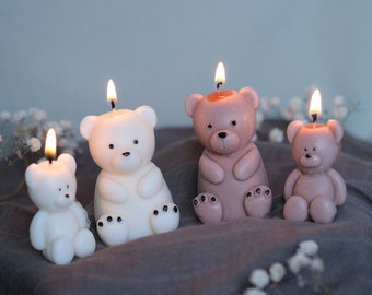 Rose Bear Candle: Handmade Soy Wax, Valentine's Gift - Etsy