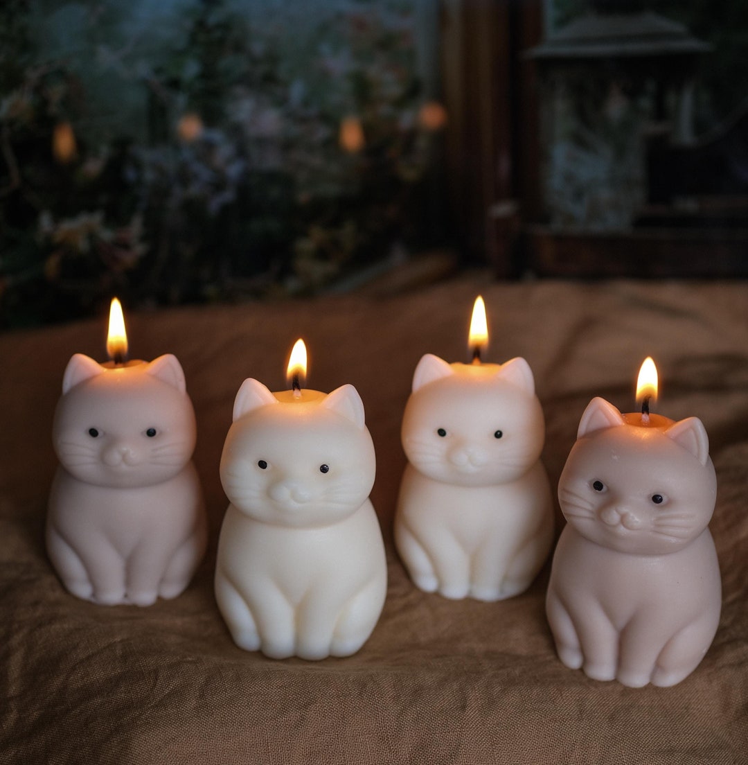 Cat Candle | Soy Wax Cat Candle | Handmade Soy Wax Kitty Candle | Cat ...