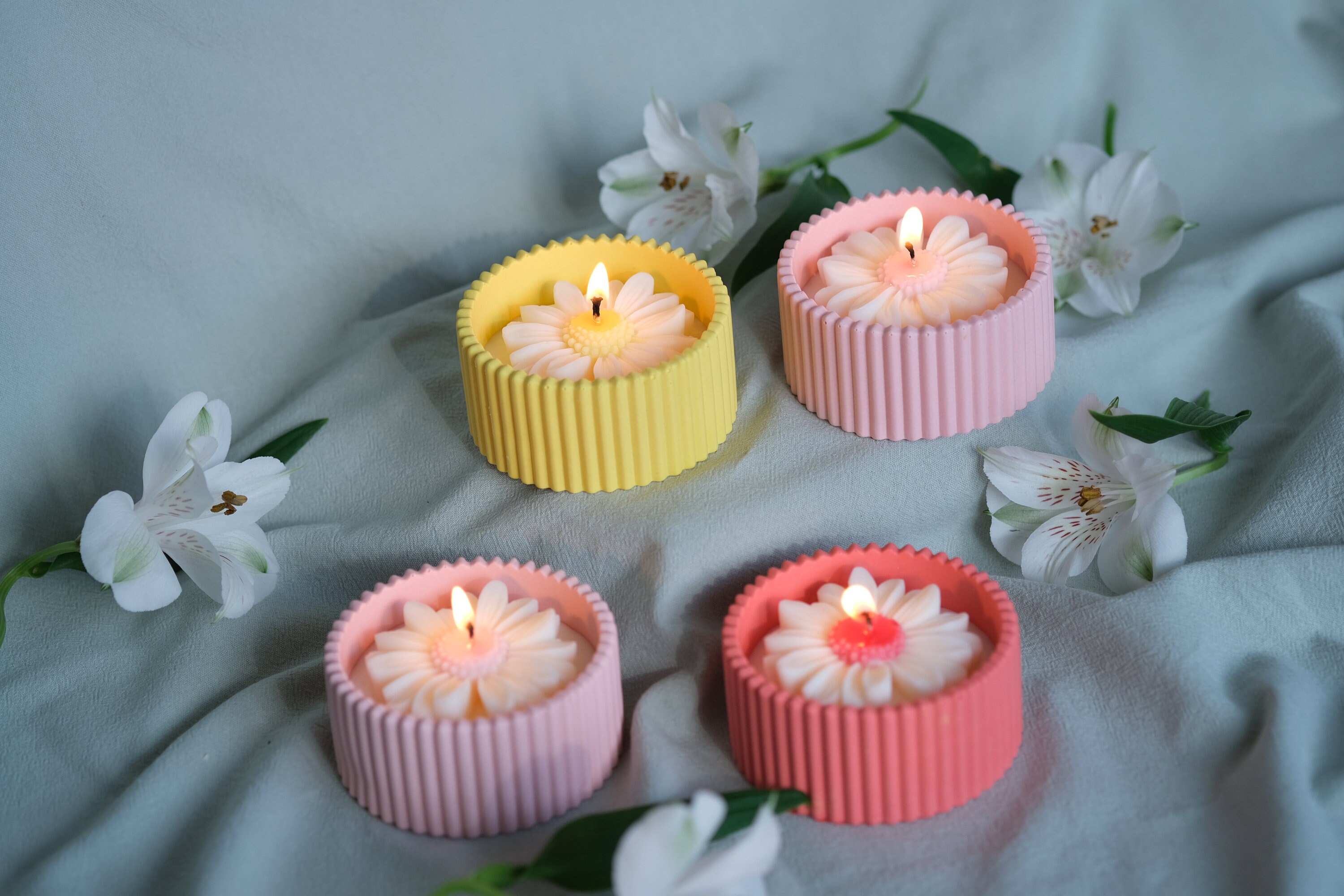 Daisy Flower Candle Soy Wax Daisy Candle Handmade Soy Wax - Etsy UK