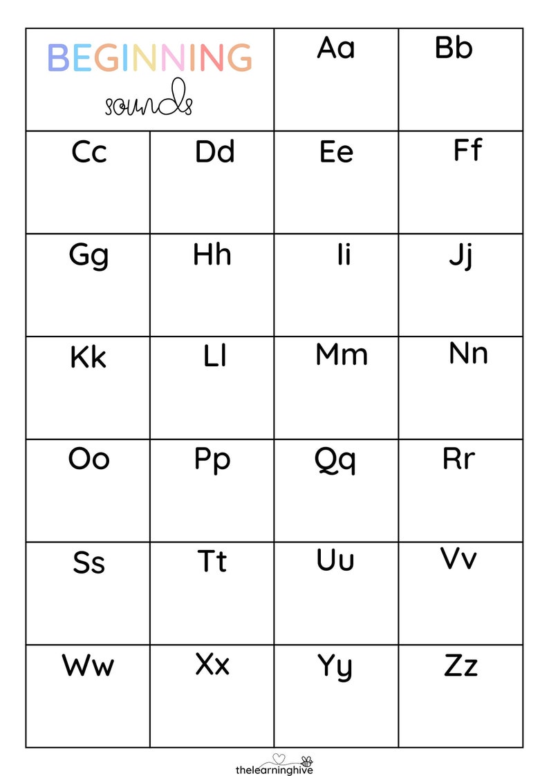 Phonics Game, Beginning Sounds, Printable Alphabet Activity, Learn to ...