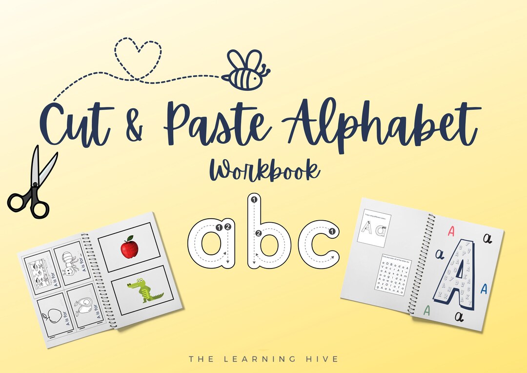 120 Page Alphabet Busy Binder | Cut and Paste Workbook- Pre-school ...