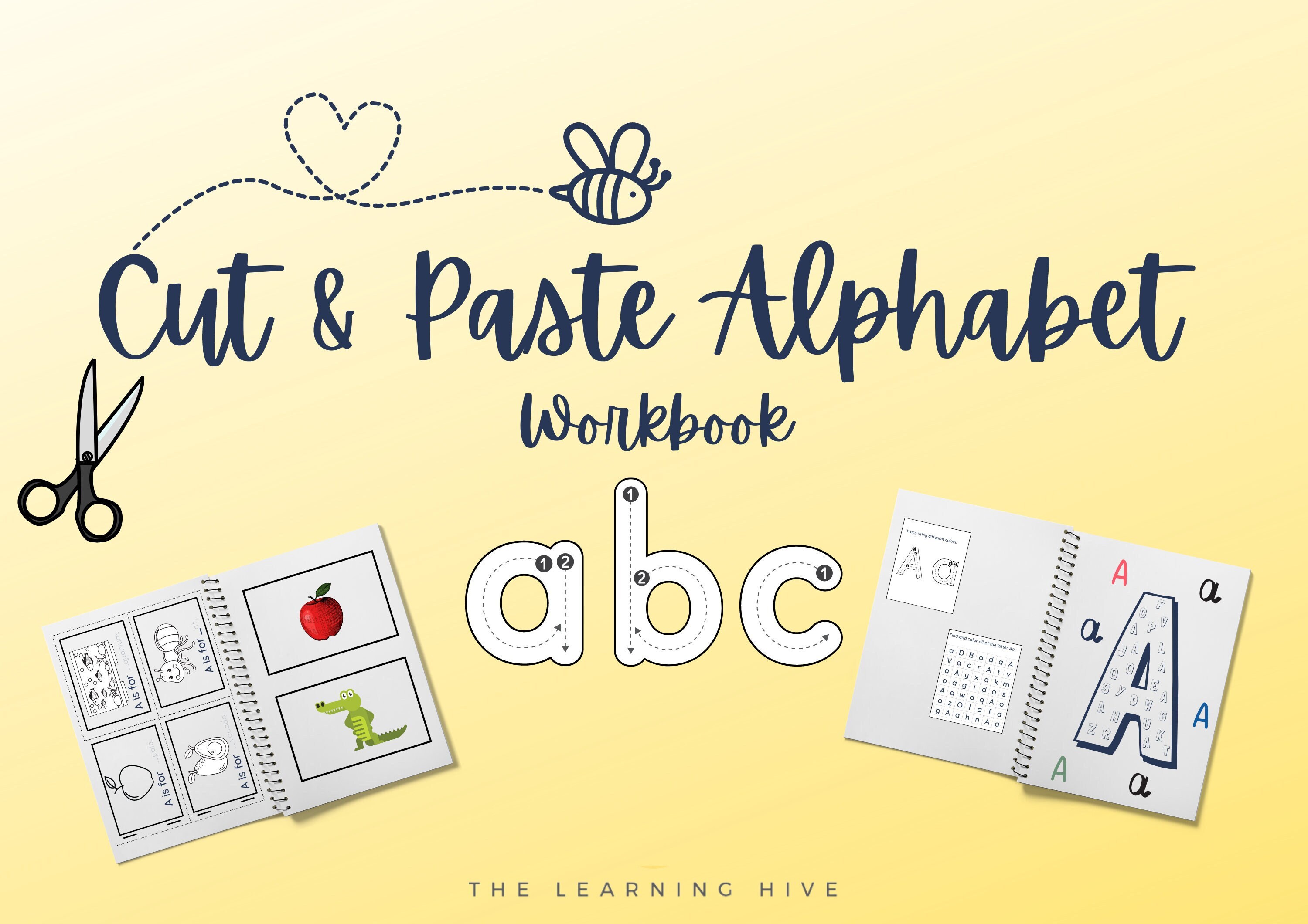 120 Page Alphabet Busy Binder | Cut and Paste Workbook- Pre-school ...