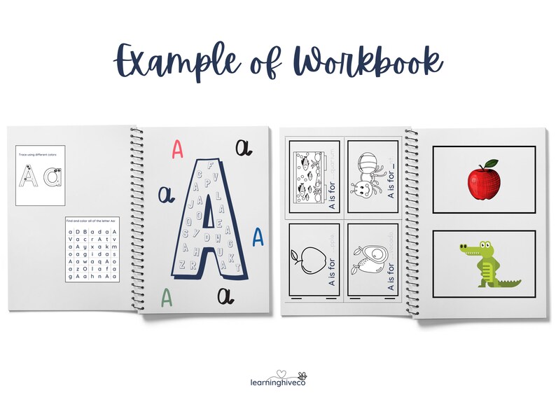 120 Page Alphabet Busy Binder | Cut and Paste Workbook- Pre-school ...