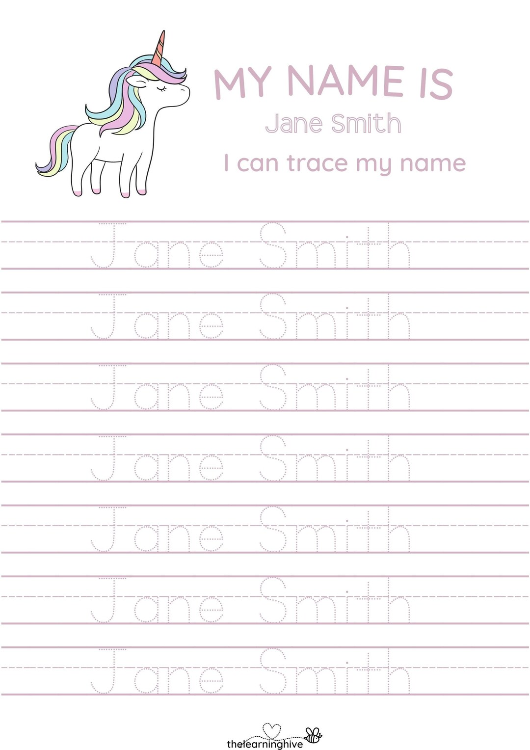 Name Trace Worksheet- Digital File - Printable - Available in Laminated ...