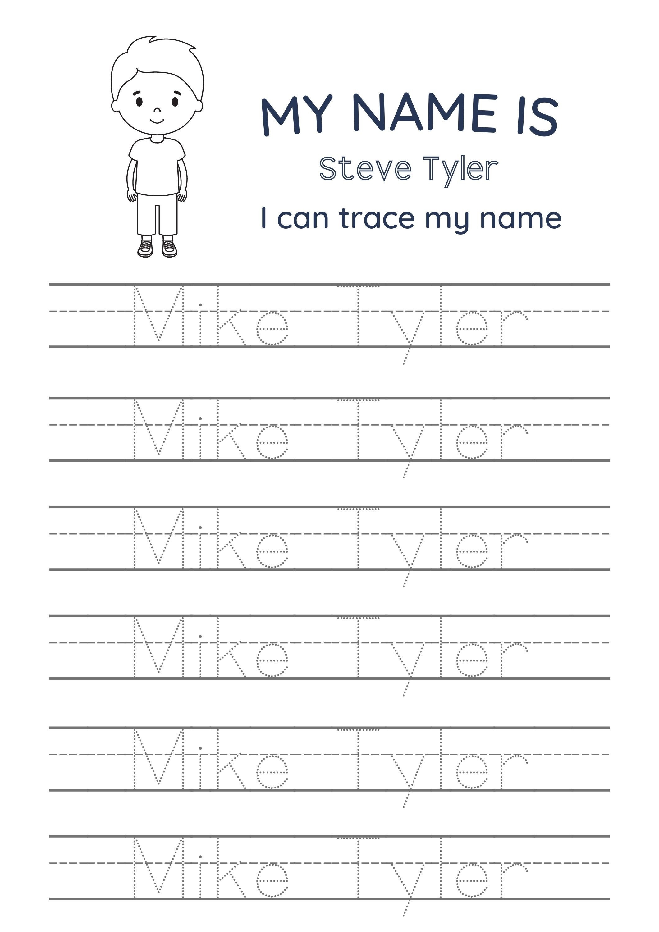 Name Trace Worksheet- Digital File - Printable - Available in Laminated ...