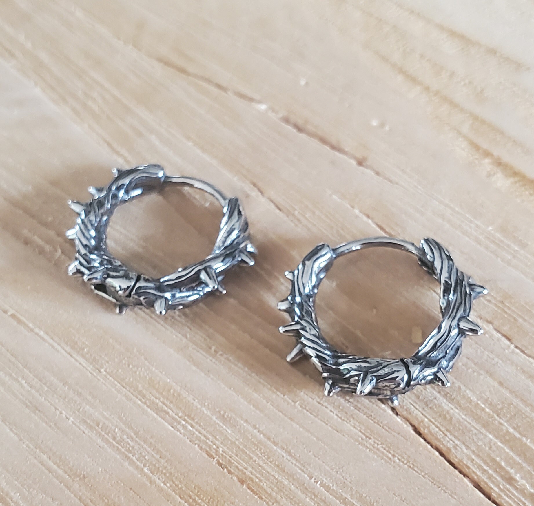 Thorn Hoop Earrings Twisted Thorns Hoop Earrings Stainless - Etsy