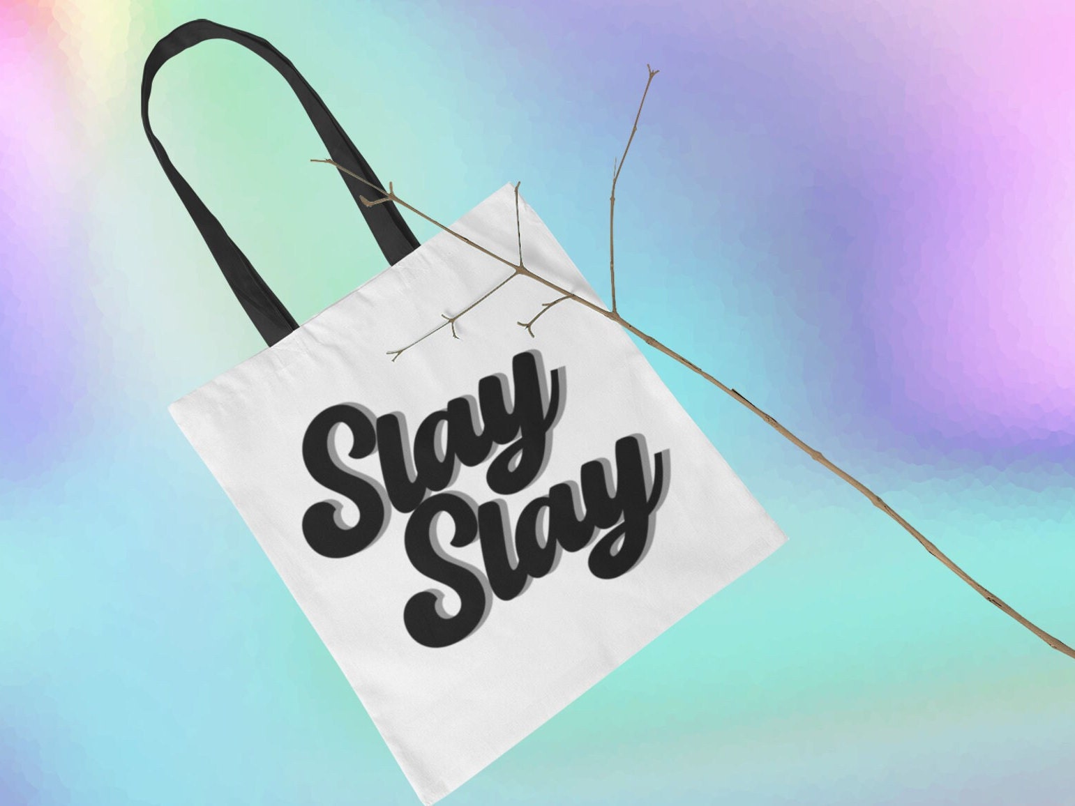 SLAY SLAY TOTE Tiktok Trending Sounds Inspired Tote Bag, Slay Slay ...