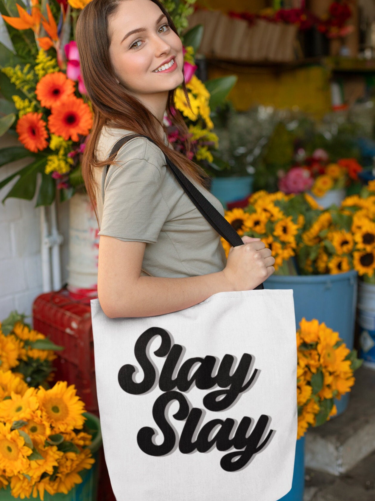 SLAY SLAY TOTE Tiktok Trending Sounds Inspired Tote Bag, Slay Slay ...