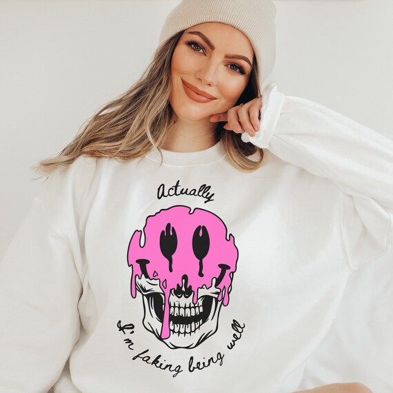 Invisible Illness Crewneck Sweatshirt Smiley Face Skull - Etsy