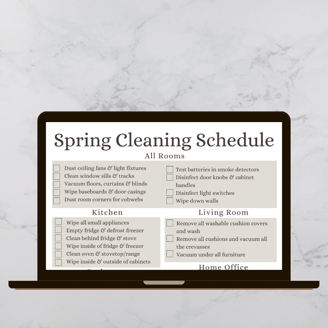 Editable Spring Cleaning Checklist Spring Cleaning Schedule House ...