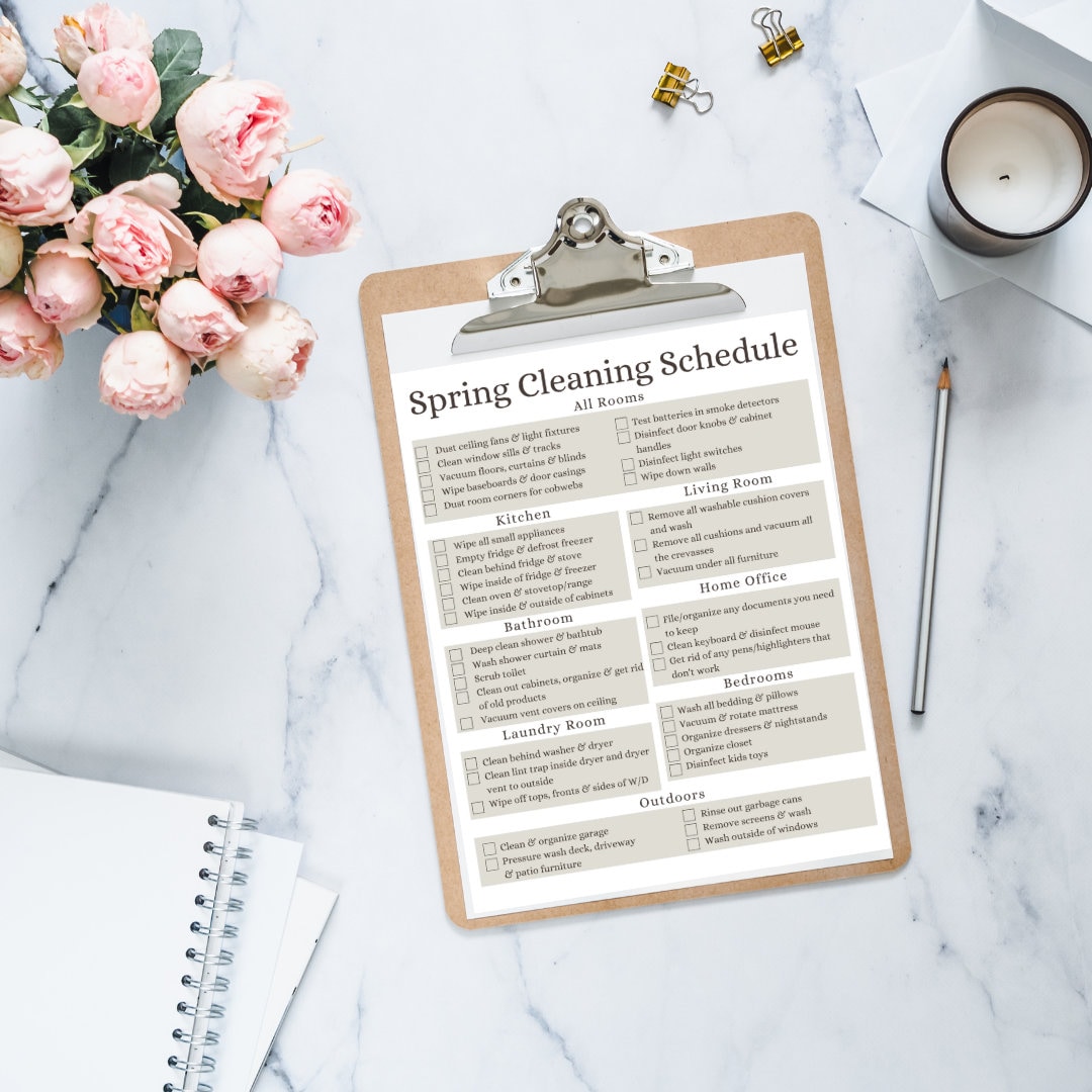 Editable Spring Cleaning Checklist Spring Cleaning Schedule House ...