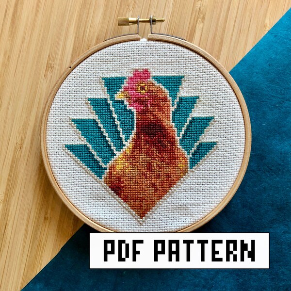 Chicken Cross Stitch - Etsy