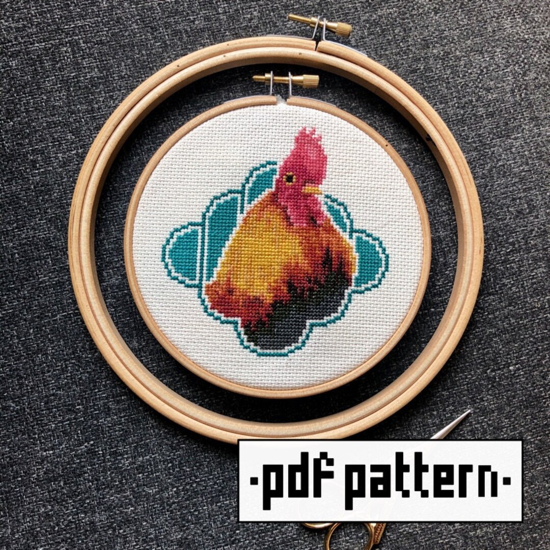 Edgar the Rooster; Cross Stitch Pattern - Etsy