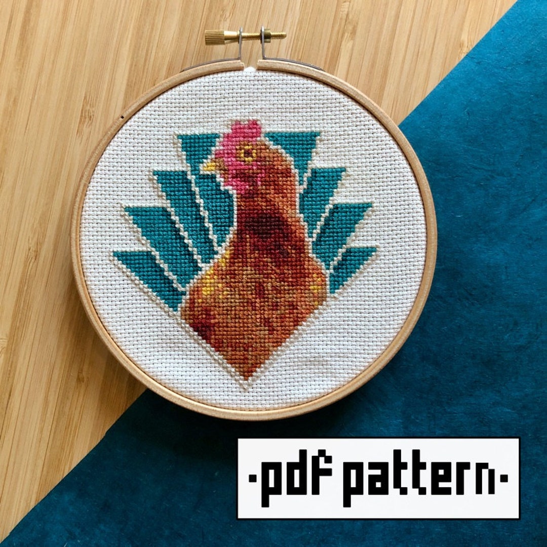 Celine the Hen; Cross Stitch Pattern - Etsy