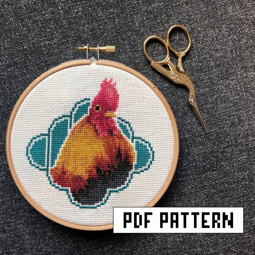Edgar the Rooster Cross Stitch Pattern - Etsy