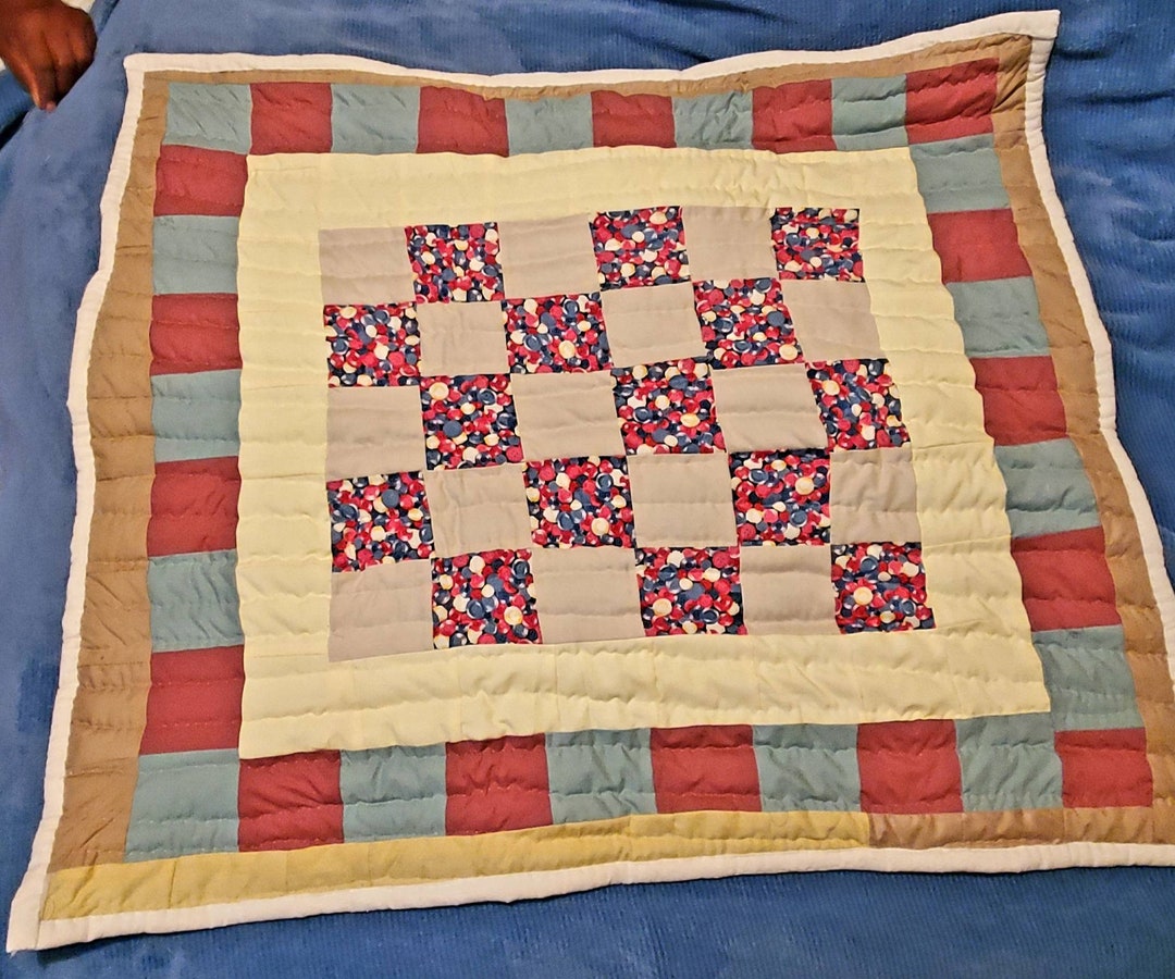 Wall Hanger, Handsewn Quilt, Cotton Quilt, Quilted Tapestry, Gee's Bend ...