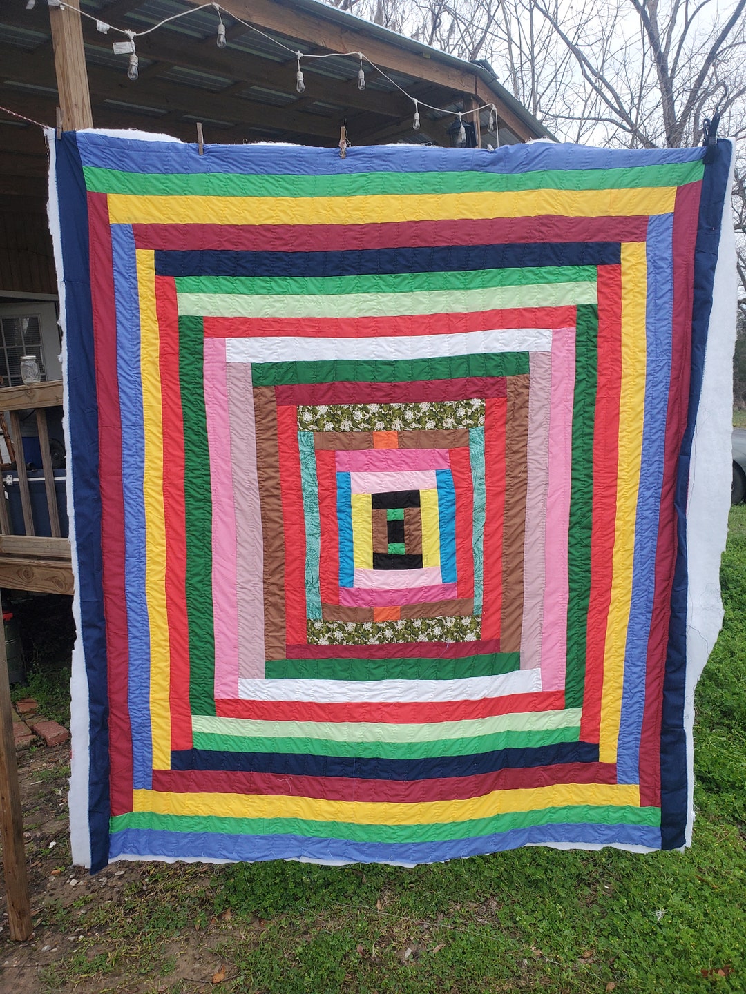 Handsewn Quilt, Cotton Quilt, Quilted Tapestry, Gee's Bend Quilt - Etsy