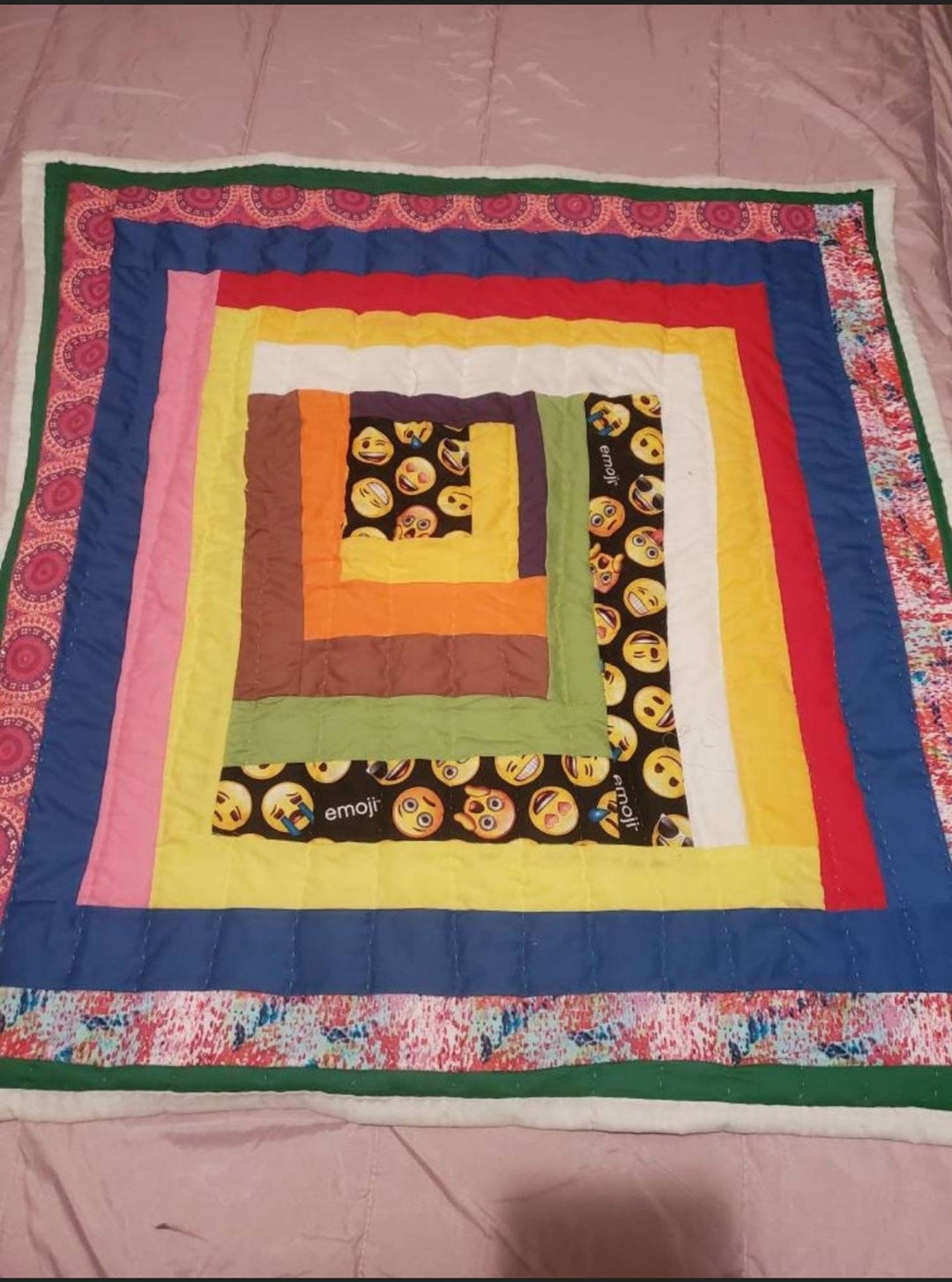 Wall Hanger, Handsewn Quilt, Cotton Quilt, Quilted Tapestry, Gee's Bend ...