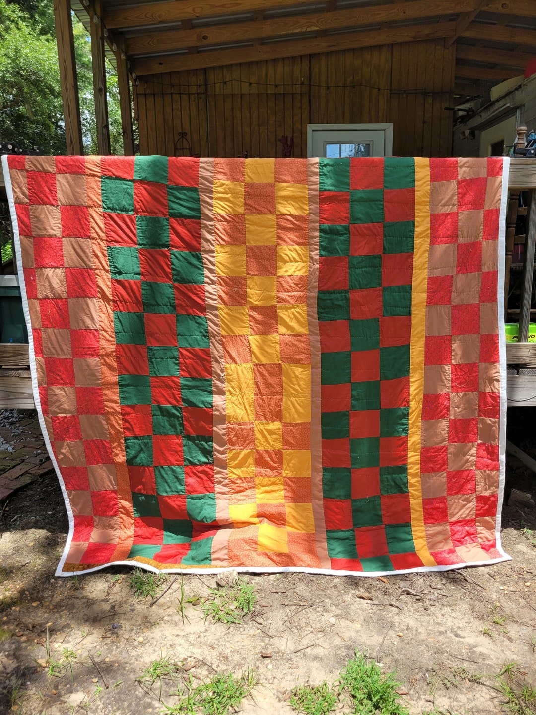 Handsewn Quilt, Cotton Quilt, Quilted Tapestry, Gee's Bend Quilt - Etsy