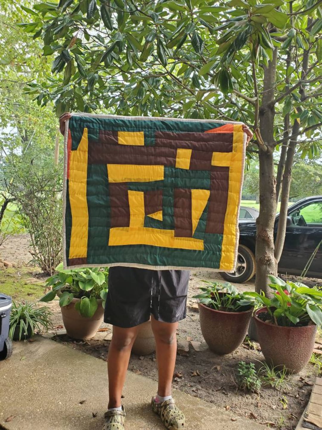 Wall Hanger, Handsewn Quilt, Cotton Quilt, Quilted Tapestry, Gee's Bend ...