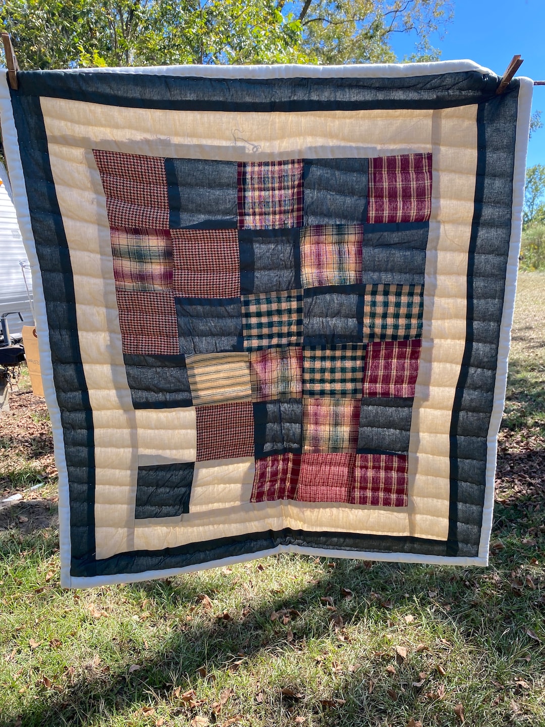 Handsewn Quilt, Cotton Quilt, Quilted Tapestry, Gee's Bend Quilt - Etsy