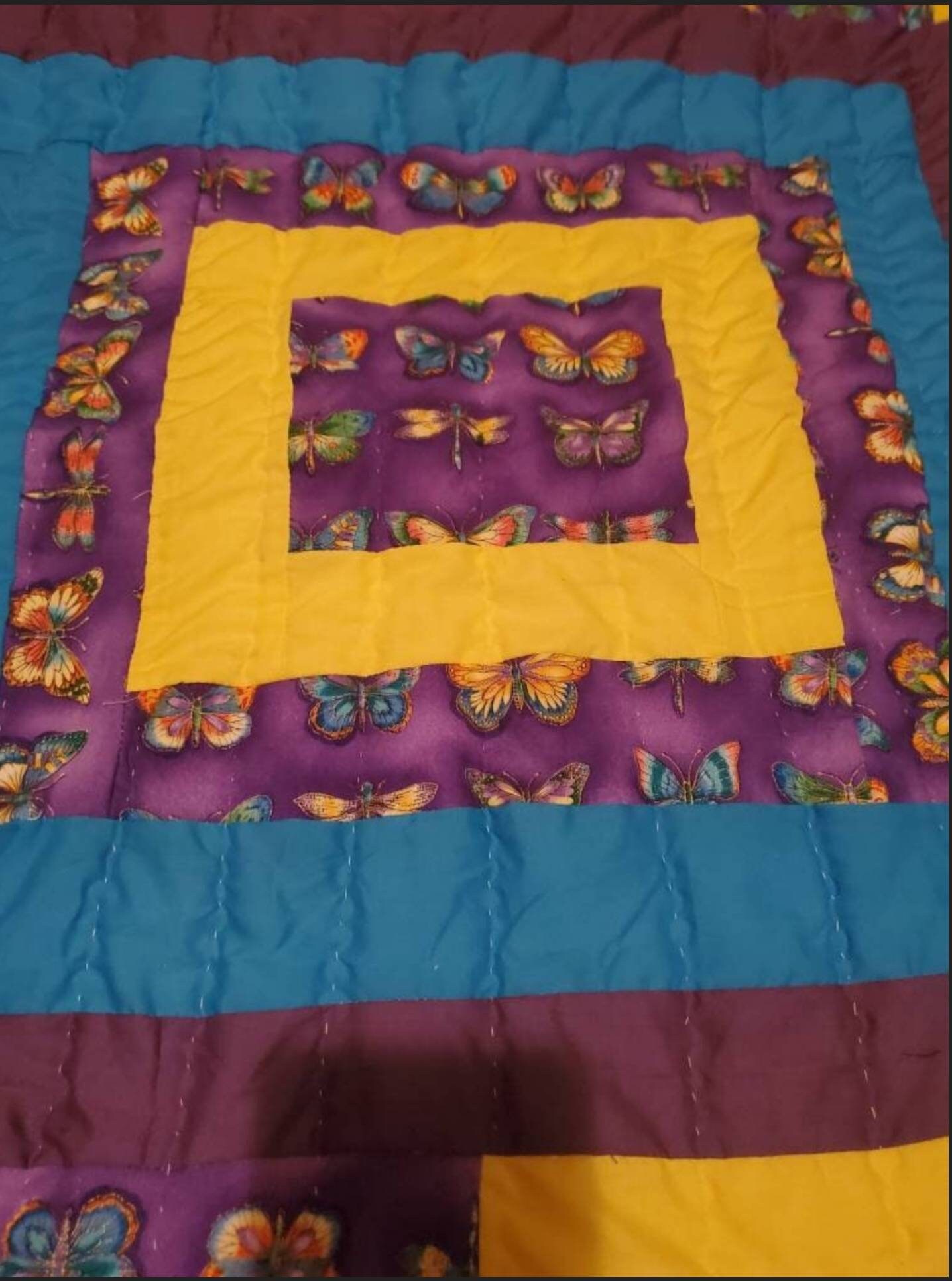 Wall Hanger, Handsewn Quilt, Cotton Quilt, Quilted Tapestry, Gee's Bend ...