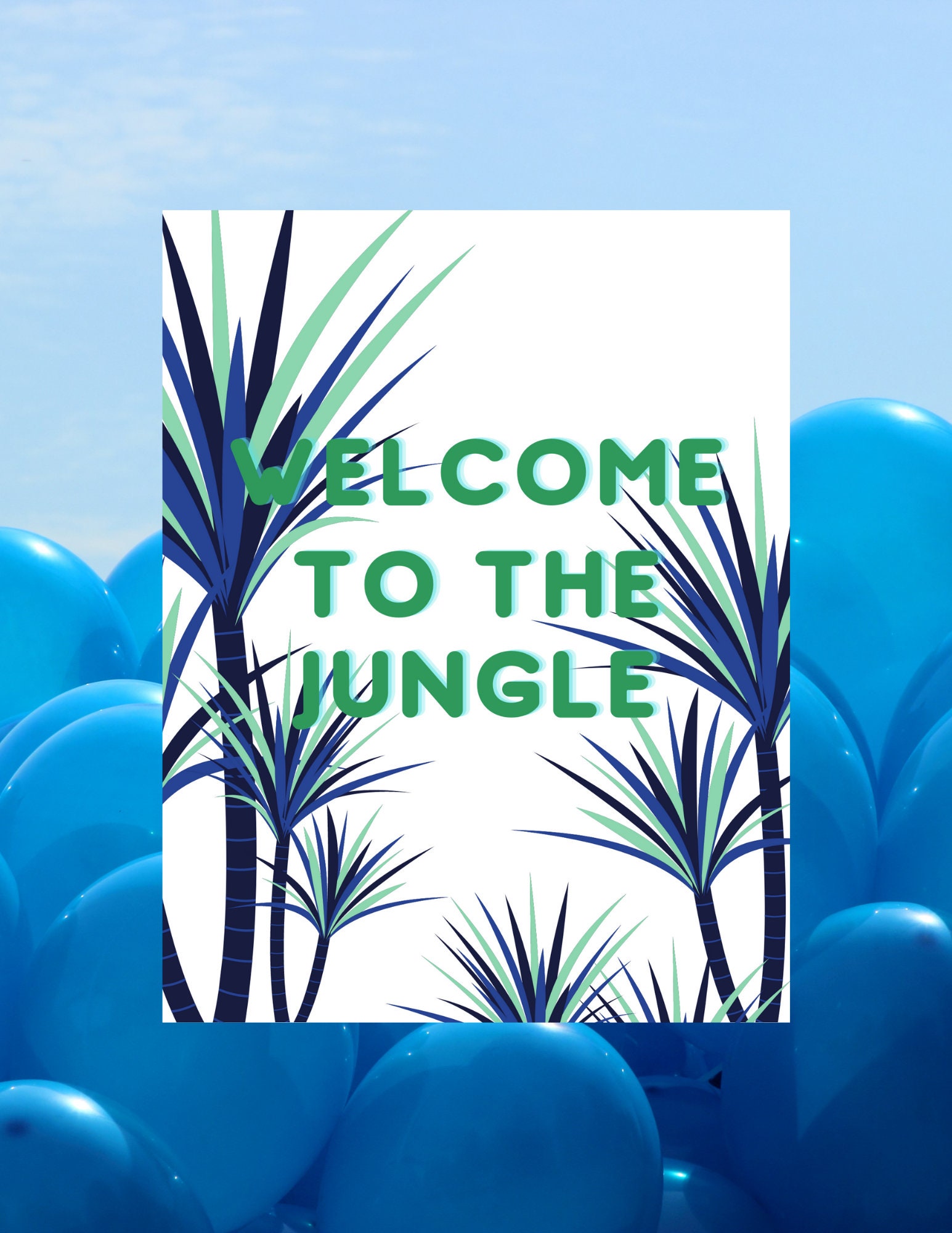 Neon Jungle Jam Party Signs Printable - Etsy