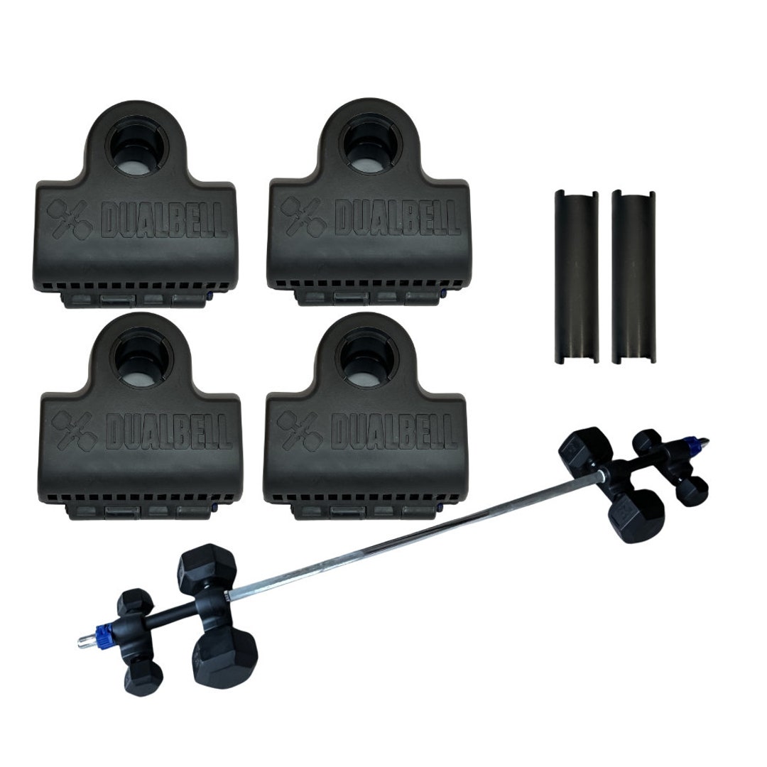 DUALBELL Superset Dumbbell to Barbell Adapters- Connect Dumbbells to 1 ...