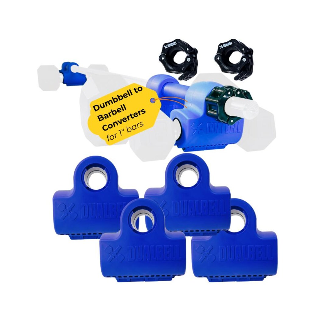 Blue Dualbell Superset + Weight Collars: Dumbbell to Bar Adapters ...