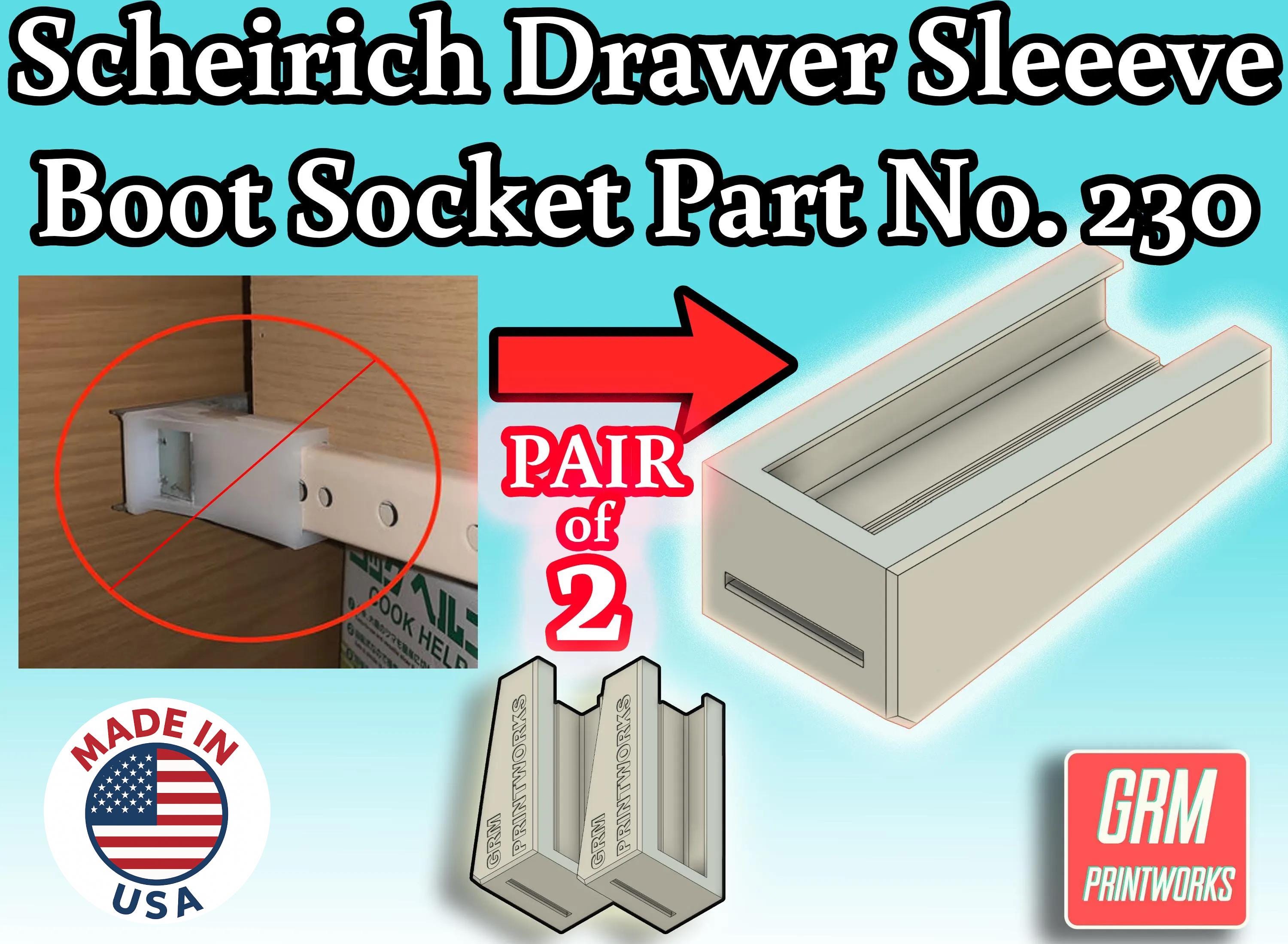 Scheirich Cabinet Drawer Guide Socket / Boot Plastic Replacement Part ...