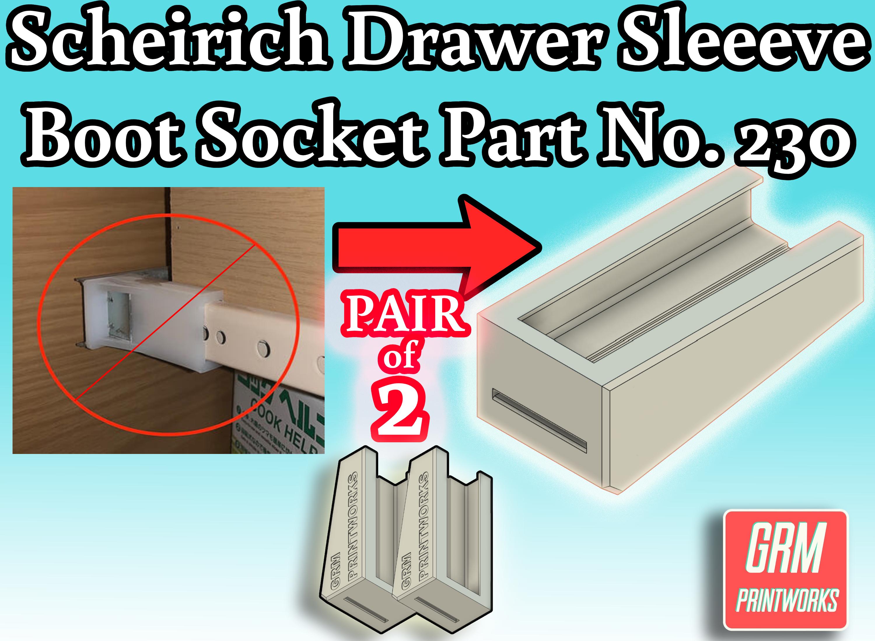 Scheirich Cabinet Drawer Guide Socket / Boot Plastic Replacement Part ...