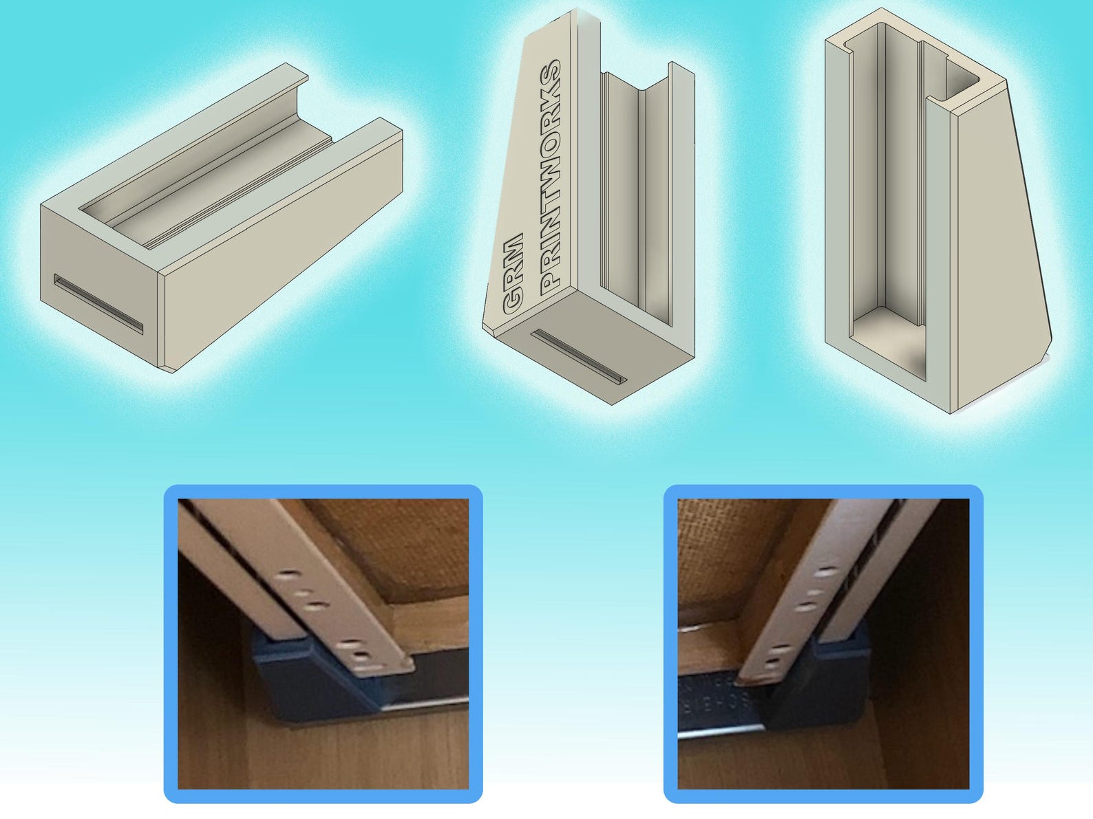Scheirich Cabinet Drawer Guide Socket / Boot Plastic Replacement Part ...