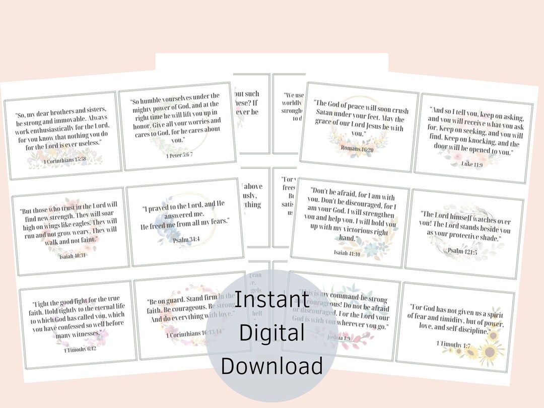 Printable Bible Verse Cards - Etsy