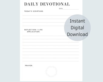 Daily Devotional Printable Template - Etsy