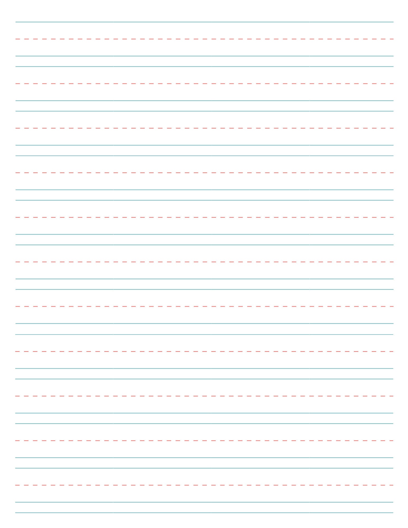 Blank Handwriting Sheet for Children - Etsy