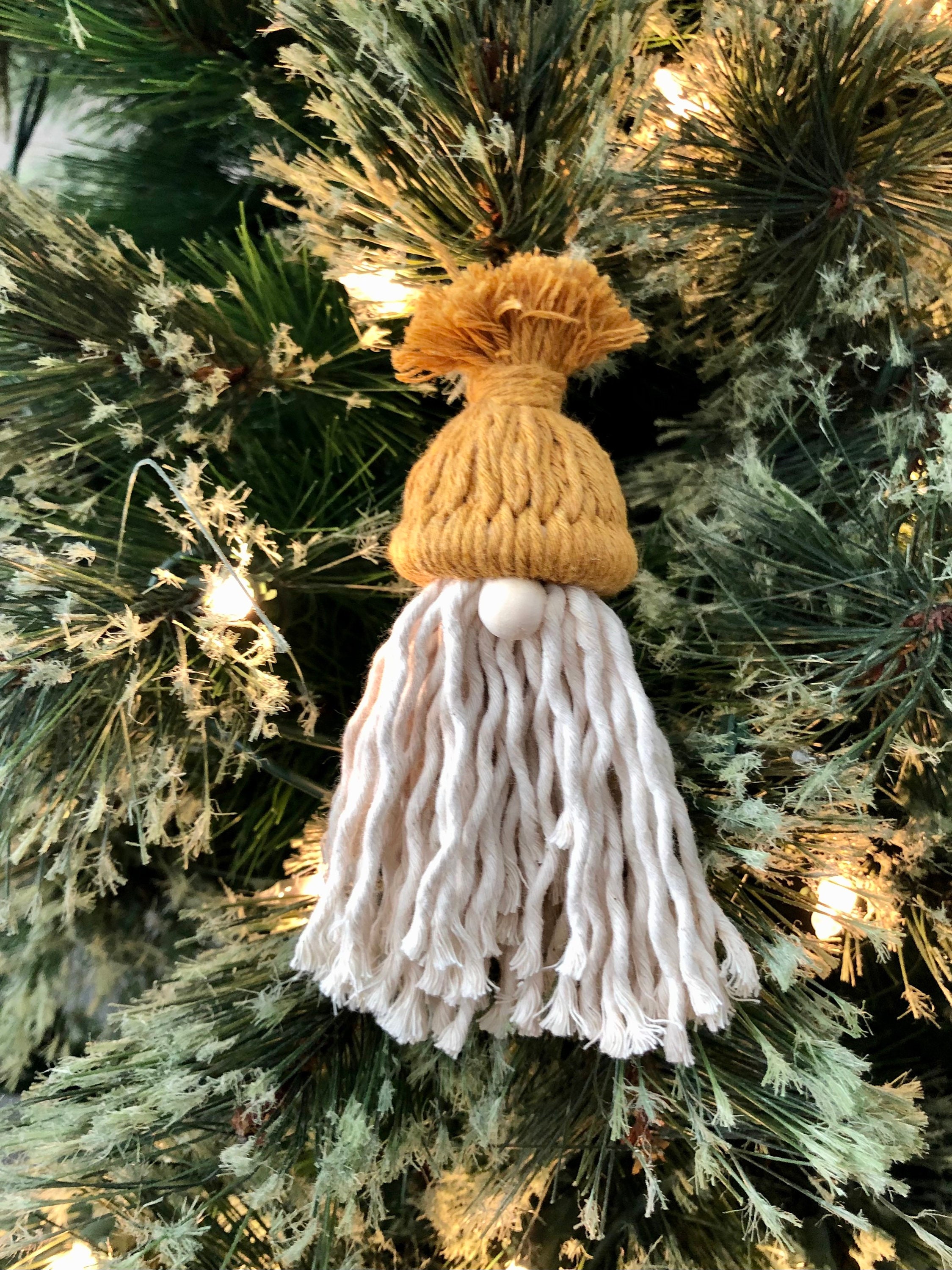 Macrame Christmas Gnome Ornaments | Holiday Decor | Customizable Gnome ...