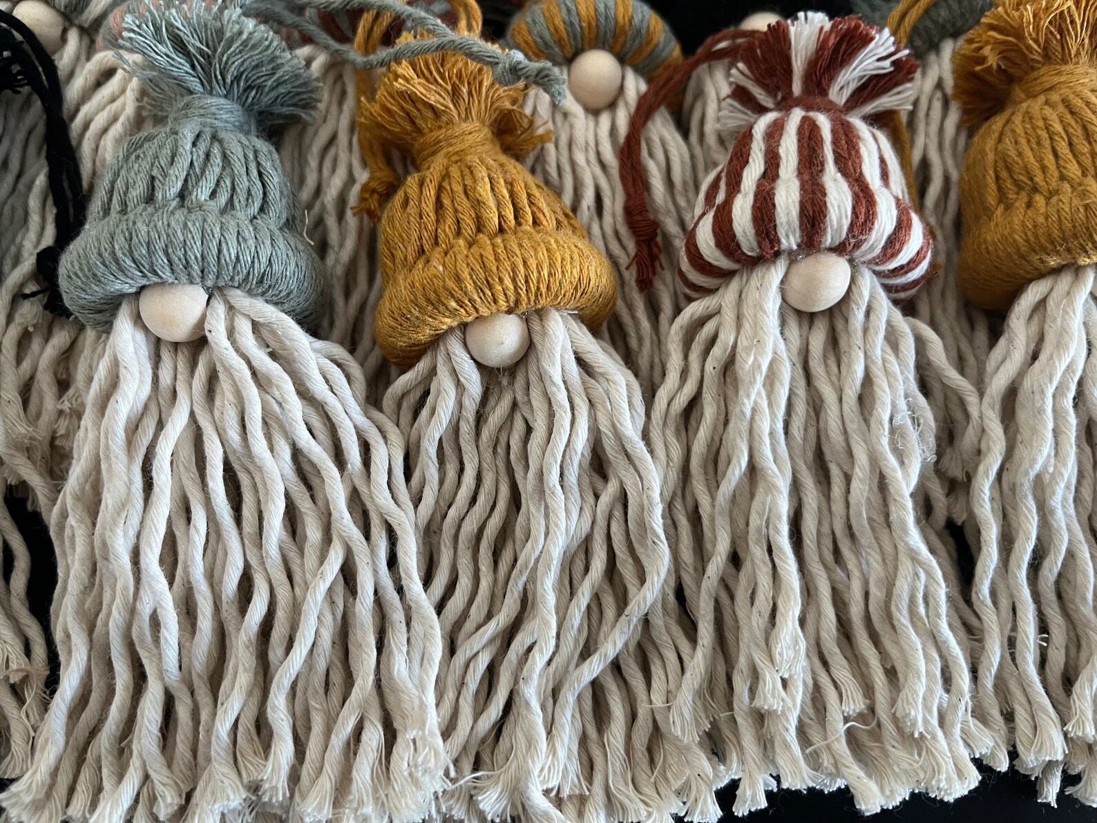 Macrame Christmas Gnome Ornaments | Holiday Decor | Customizable Gnome ...